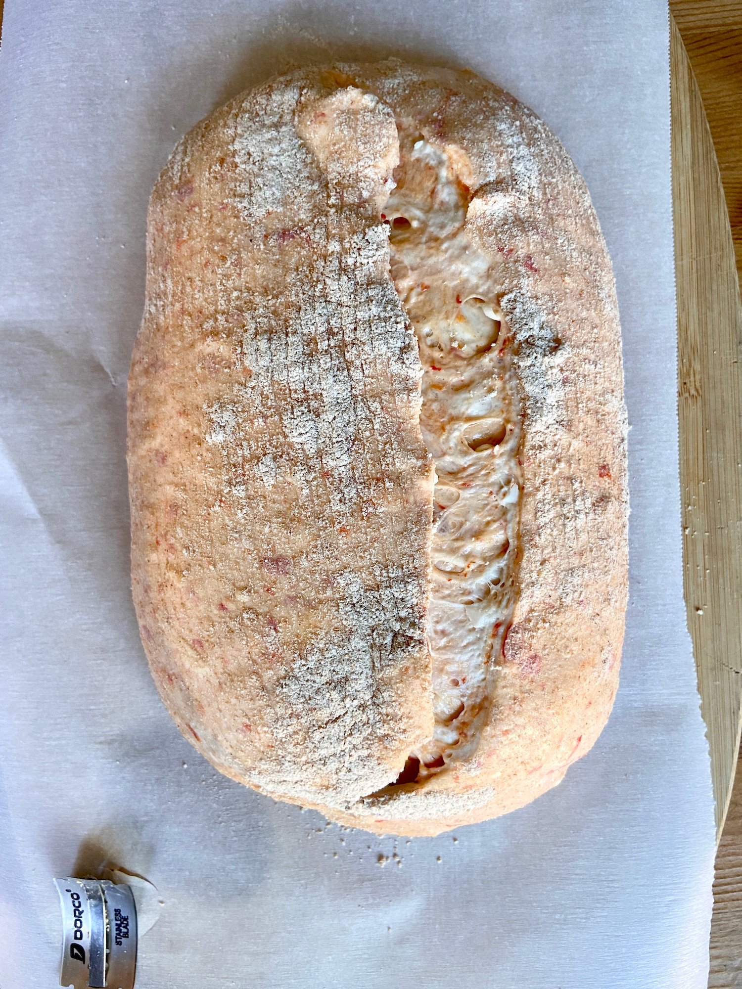 Roasted Peppers and Parmesan Sourdough Bread - Natasha's Baking